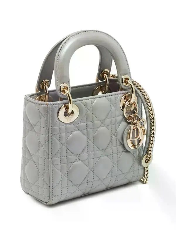 Dior Mini Lady Cannage Tote Bag - Grey