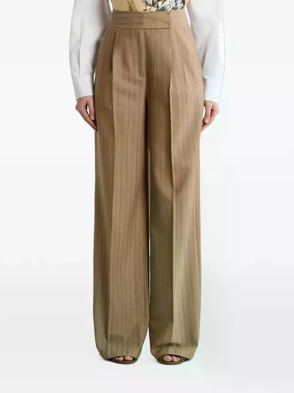 Etro Wool Jacquard Striped Trousers