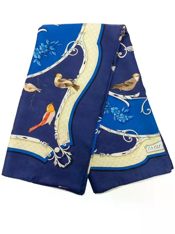 Hermès 1990-2000 La Cle Des Champs Silk Scarf 90 Scarves - Blue