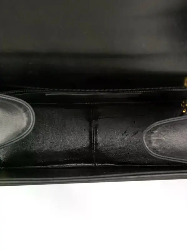 FERRAGAMO Calfskin Metal Top Handle Bag - Black