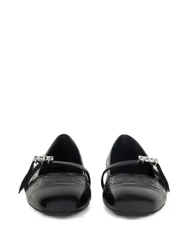 Gcds Monogram-embossed Logo-plaque Ballet Flats