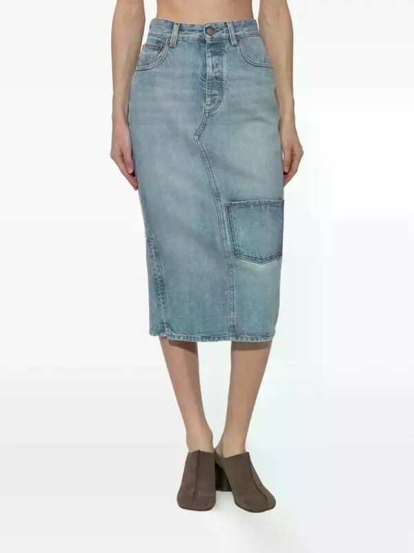 MAISON MARGIELA Denim Midi Skirt With Rear Slit