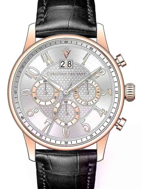 CHRISTIAN VAN SANT Heritage 42mm Chronograph Watch - Silver