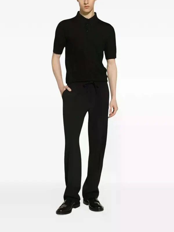 Dolce & Gabbana Silk Jacquard Polo Shirt With Dg Logo