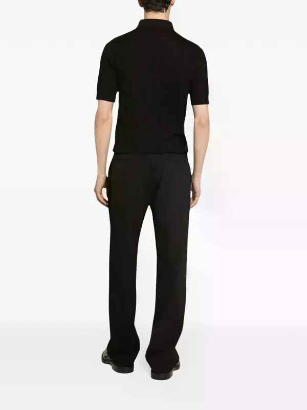 Dolce & Gabbana Silk Jacquard Polo Shirt With Dg Logo