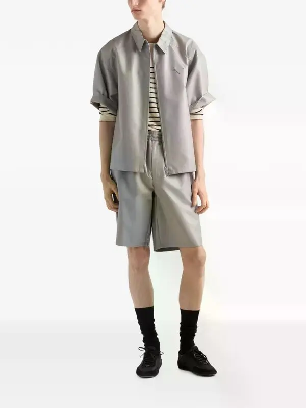 Prada Short-sleeved Nappa Leather Shirt