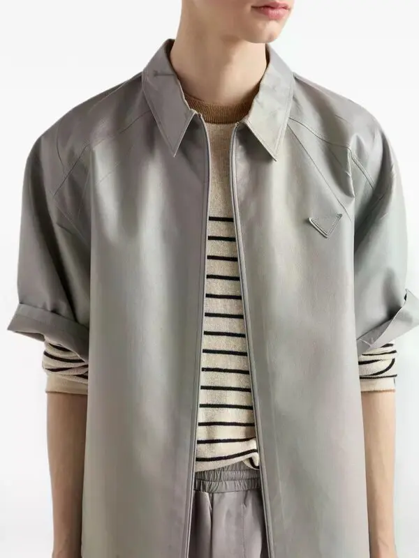 Prada Short-sleeved Nappa Leather Shirt