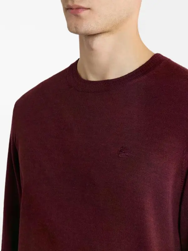 Etro Wool And Silk Sweater With Pegaso Embroidery