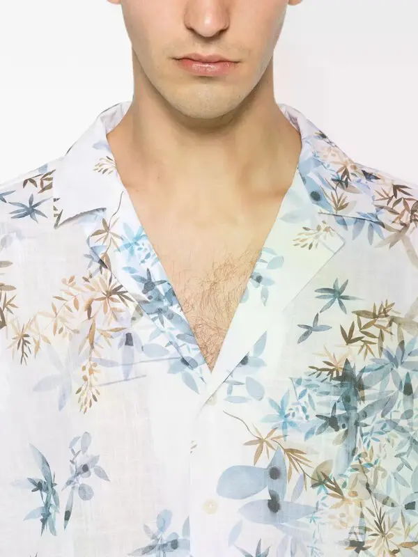 VELA SHOP Floral-print Short-sleeve Shirt