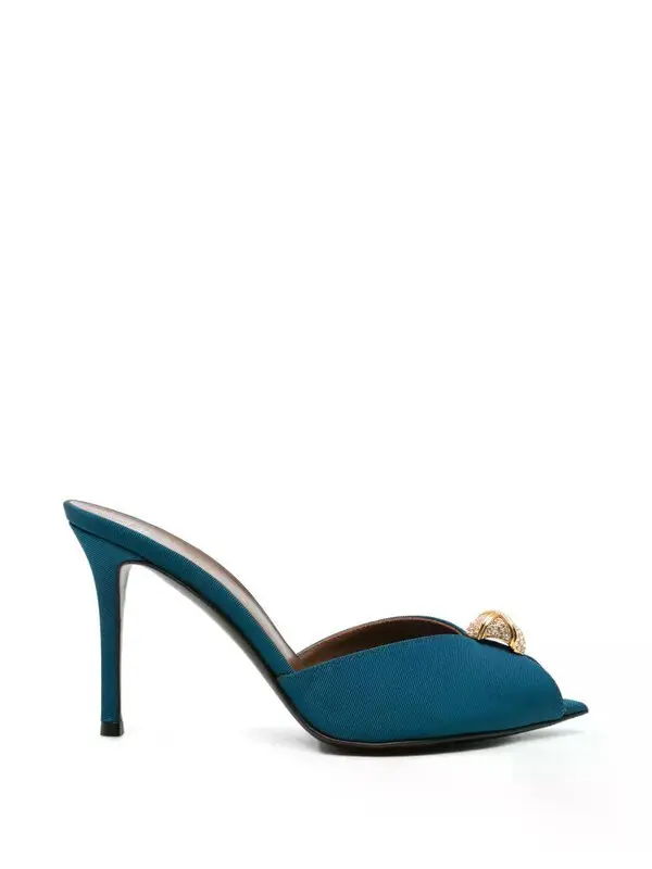 GIUSEPPE ZANOTTI Embellished Peep-toe Stiletto Sandals - Blue