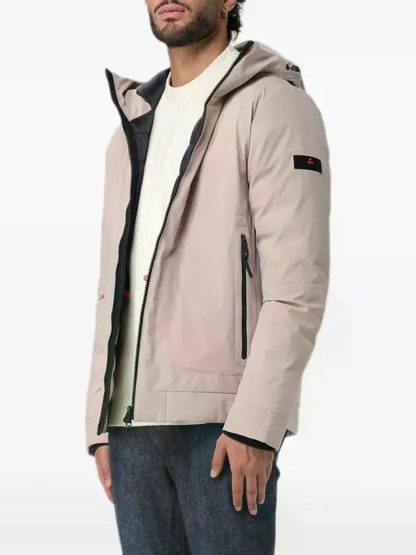 Peuterey Beige Hooded Zip-up Jacket With Logo Detail