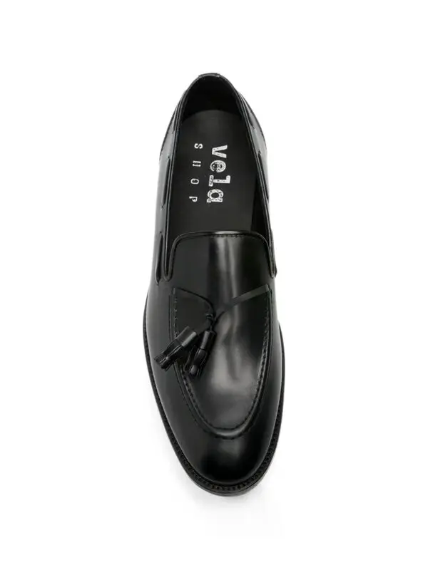 VELA SHOP Leather Loafers With Tassel Detail