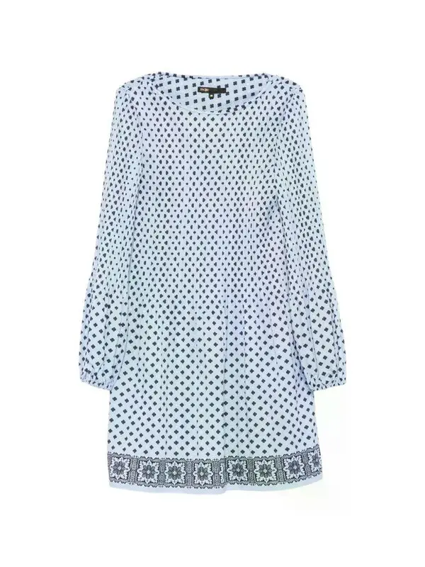 Maje Floral-print Long-sleeve Mini Dress - Blue