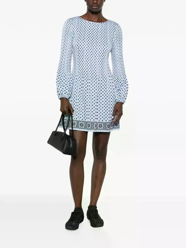 Maje Floral-print Long-sleeve Mini Dress