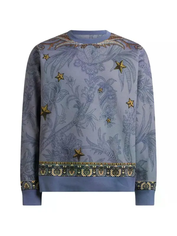Etro Cotton-blend Sweatshirt With Pegaso Print - Blue