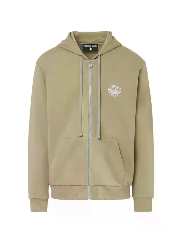 Iceberg Logo Print Zip-up Hoodie