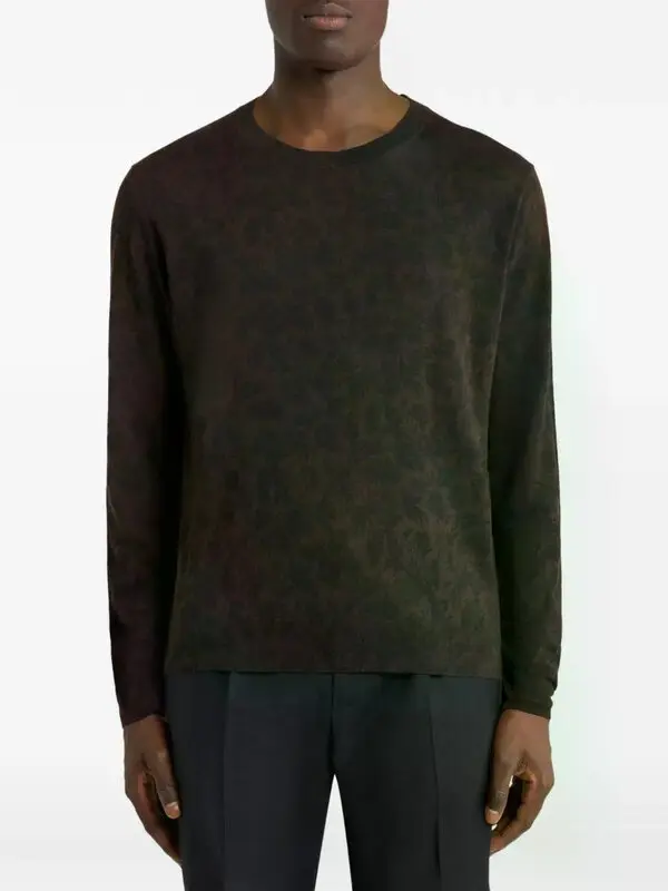 Etro Wool And Silk Sweater With Floral Paisley Motif