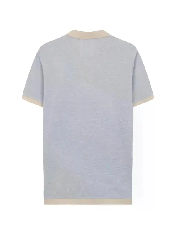 NOWADAYS Open-collar Waffle-knit T-shirt - Grey