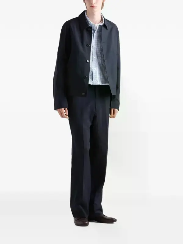 Prada Wool And Mohair Wide-leg Tailored Pants