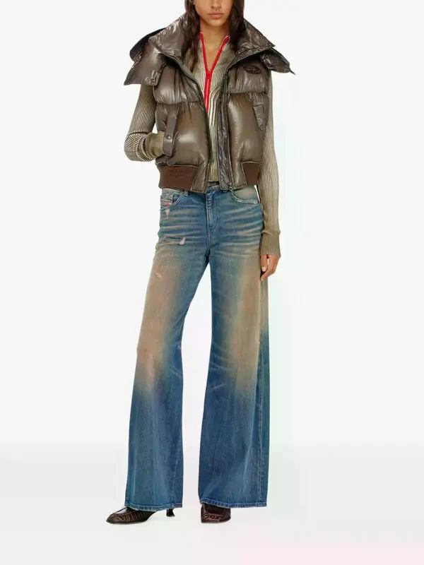 DIESEL® Down Vest In Ripstop With Detachable Hood