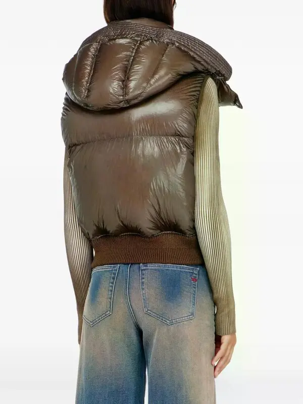 DIESEL® Down Vest In Ripstop With Detachable Hood
