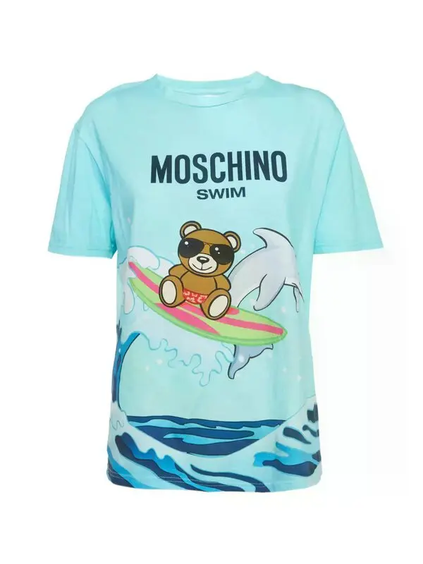 Moschino Teddy Shark Print T-shirt - Blue