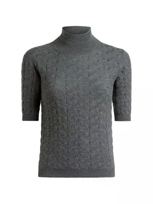 Etro Wool Mock Neck Sweater With Paisley Detailing