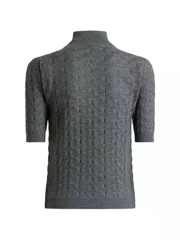 Etro Wool Mock Neck Sweater With Paisley Detailing