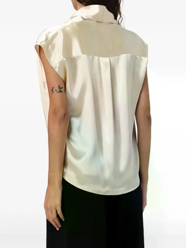 Alberta Ferretti Draped Satin Blouse
