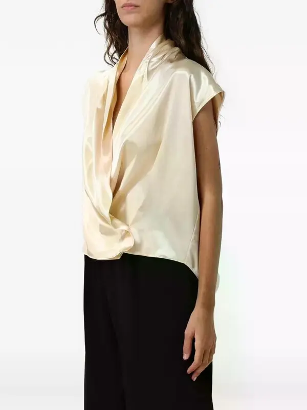 Alberta Ferretti Draped Satin Blouse