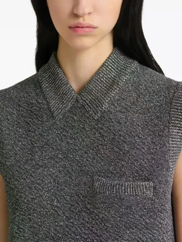 Marni Gray Wool Lurex Mini Dress