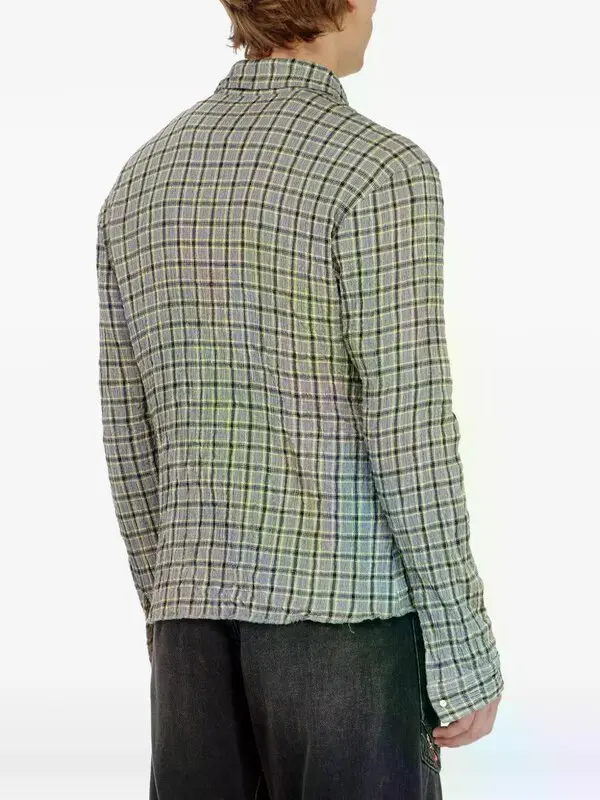 DIESEL® Check Shirt With Seersucker Effect