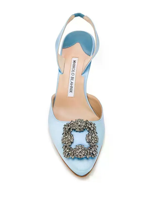 Manolo Blahnik Embellished Toe Slingback Pumps