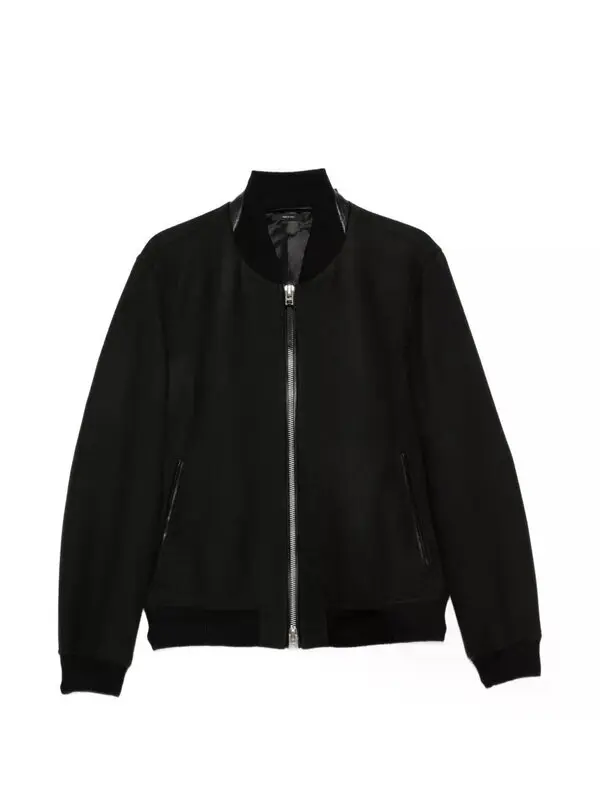 TOM FORD Leather-trim Bomber Jacket - Black