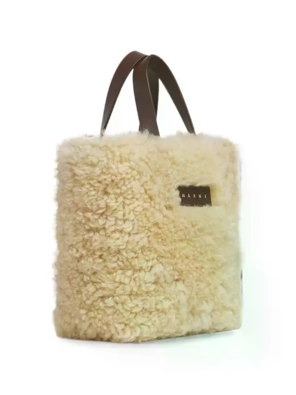 Marni Museo Soft Shearling Leather Tote Bag