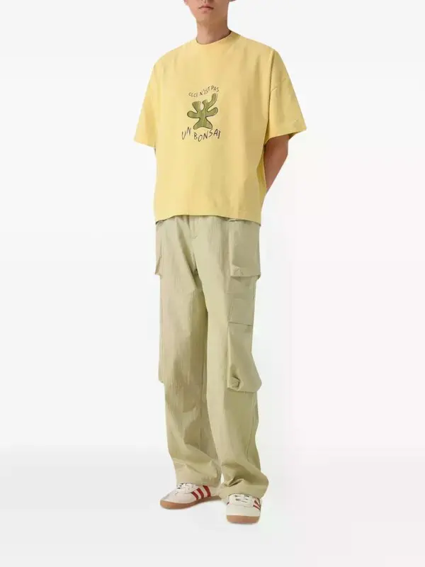 BONSAI Graphic-print Oversized T-shirt - Yellow
