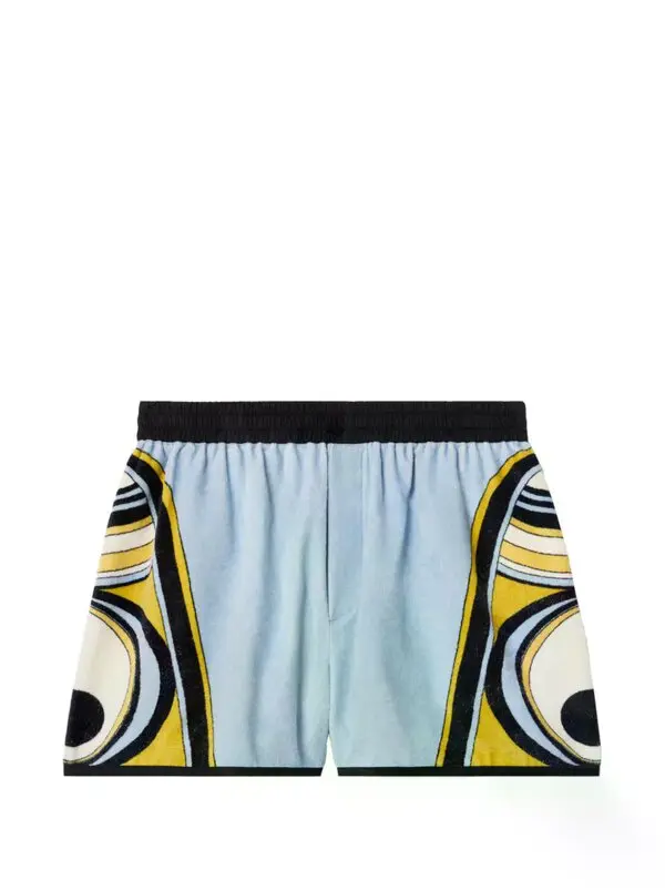 La DoubleJ Pull-up Shorts With Sanctuary Motif - Blue