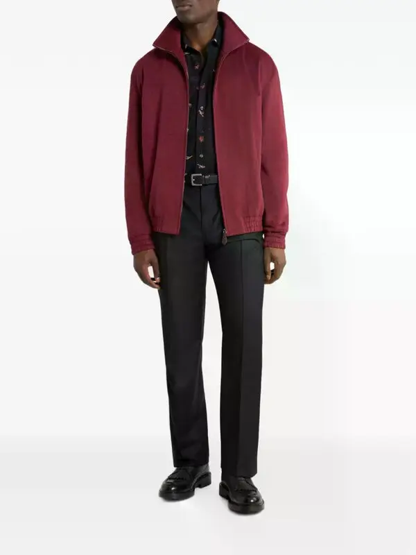 Etro Wool Flannel Trousers With Crease Detail - Black