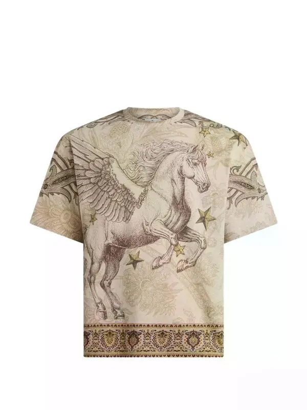 Etro Cotton-jersey T-shirt With Placed Pegaso-print