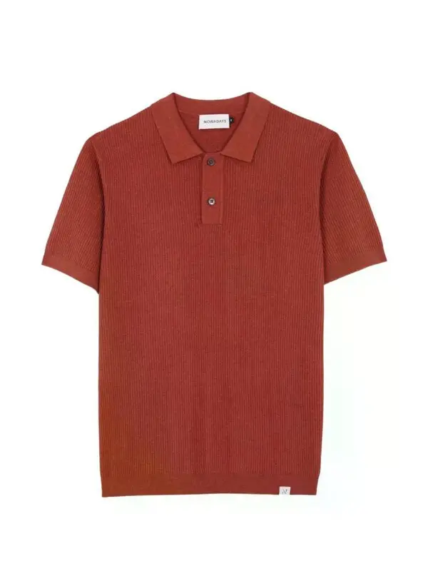 NOWADAYS Fine-knit Polo Shirt - Orange