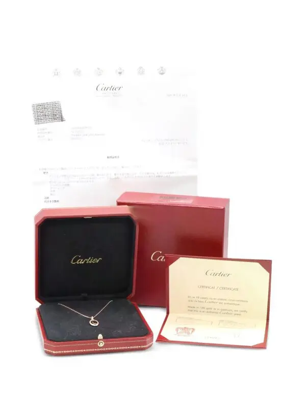 Cartier 18k Rose Gold Double C Diamond Necklace