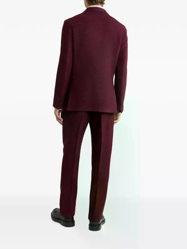 Etro Single-breasted Jacket In Mélange-effect Wool-blend Fabric