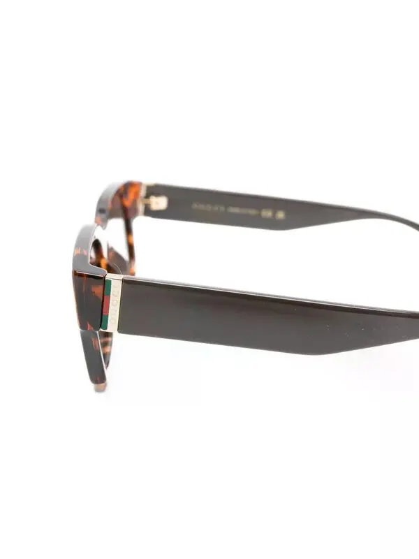 Gucci Tortoiseshell-effect Rectangle-frame Sunglasses