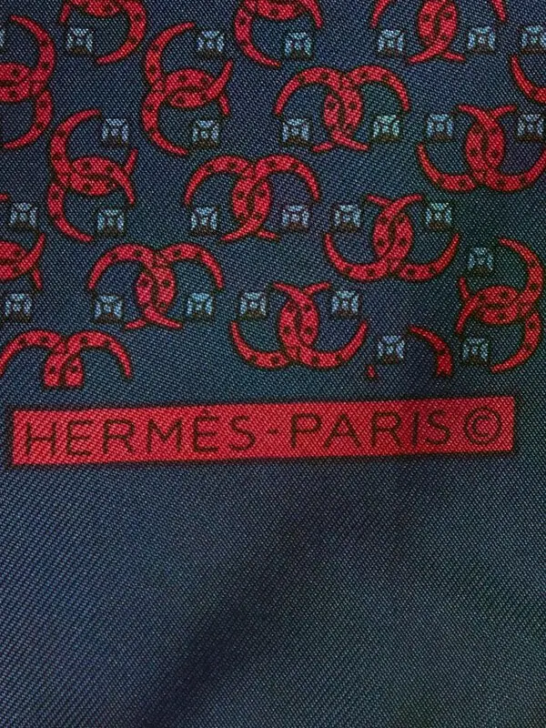 Hermès Horseshoe-print Pocket Square