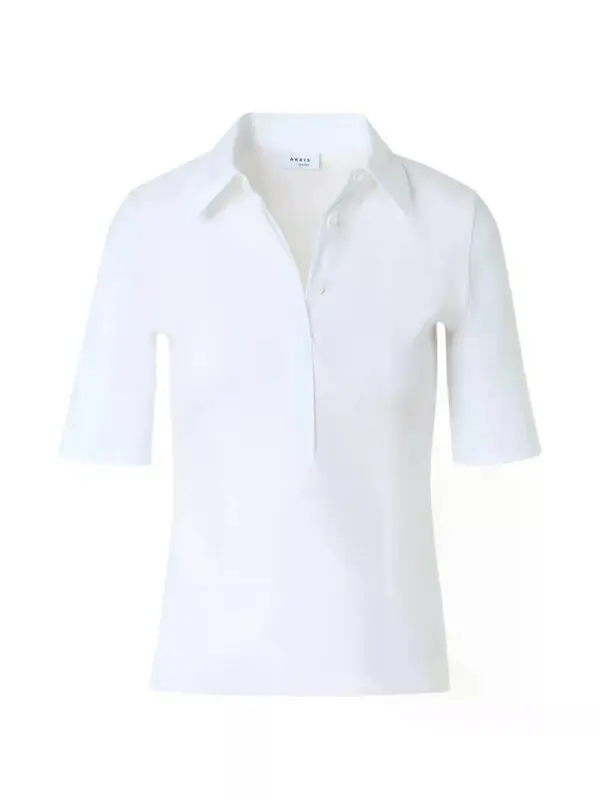 Akris Ribbed Knit Polo Shirt - White