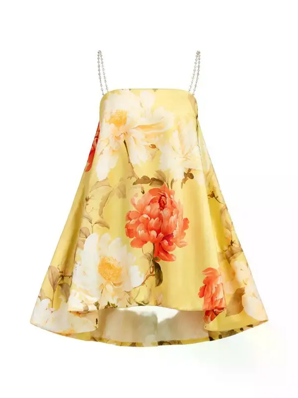 LEO LIN Patsy Floral-print Linen Mini Dress - Yellow
