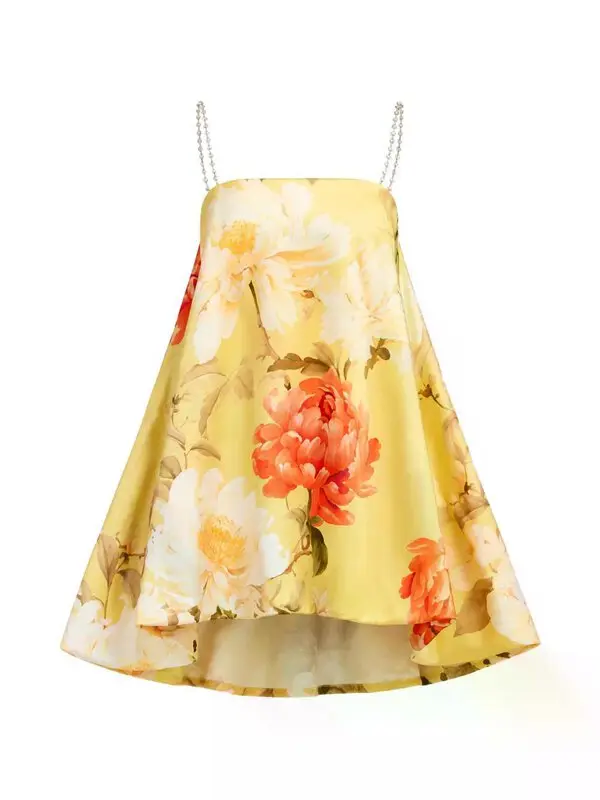 LEO LIN Patsy Floral-print Linen Mini Dress - Yellow