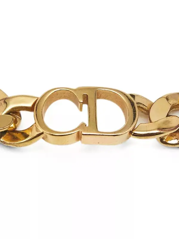 Dior 30 Montaigne -tone Curb Chain Bracelet With Cd Motif