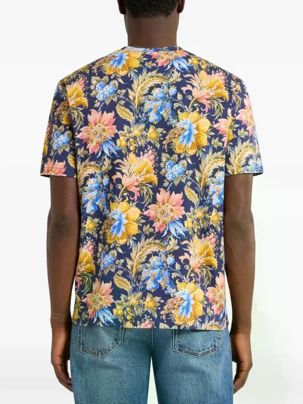 Etro Cotton-jersey T-shirt With Floral-motif