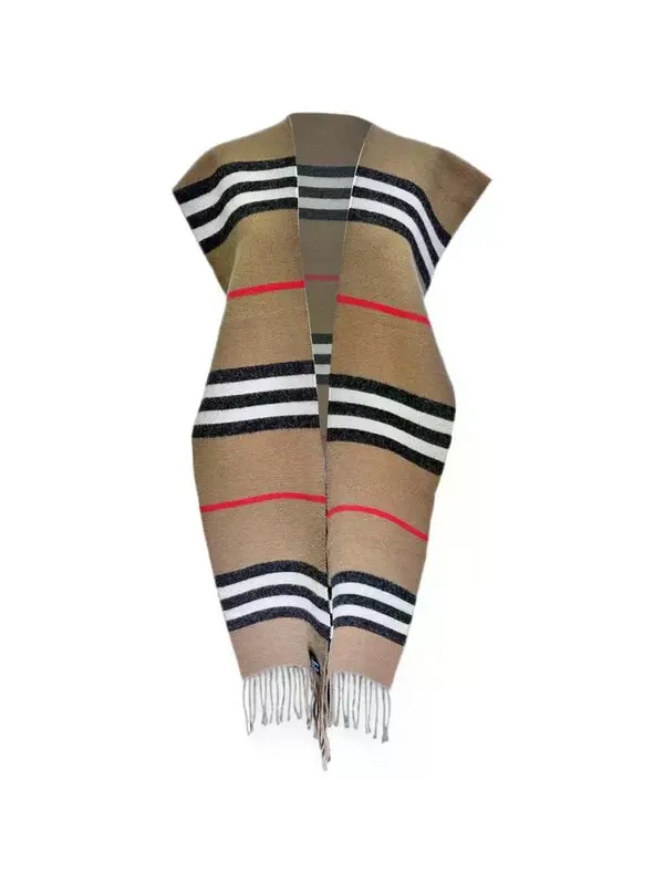 Burberry Icon Stripe Fringe-detail Scarf - Neutrals